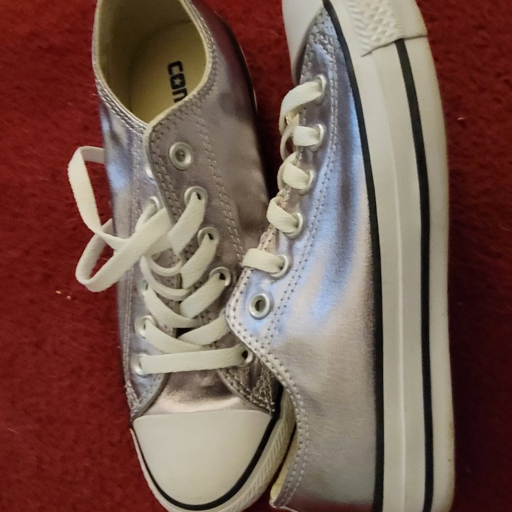 Silver Converse Chuck Taylor Shoes - Gem